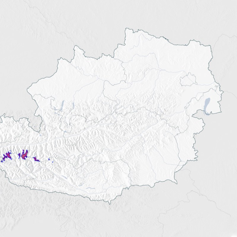 Snow depth in Austria